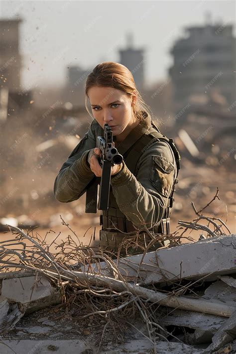 Beautiful Female Soldier Premium Ai Generated Image