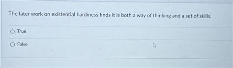 Solved The Later Work On Existential Hardiness Finds It Is