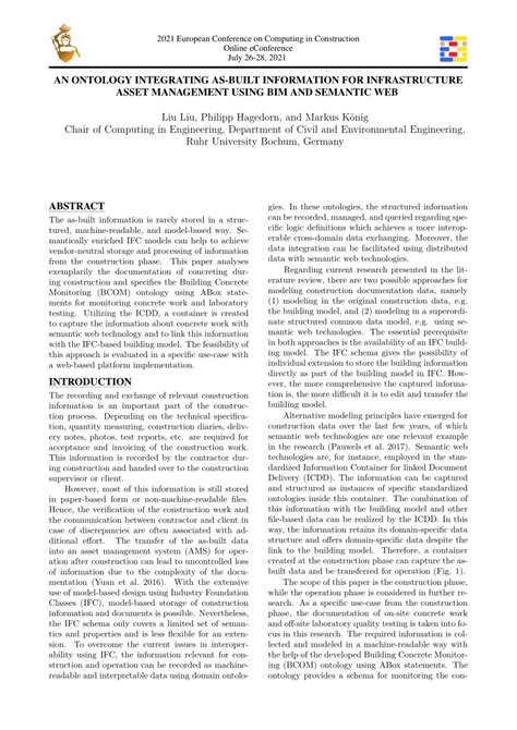 Pdf An Ontology Integrating As Built Information For Infrastructure Asset Management Using Bim