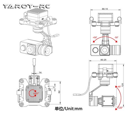 飞越 TAROT 三轴云台 640热成像 可见光 双光云台 网络输出 TL3T26 温州飞越航空科技有限公司