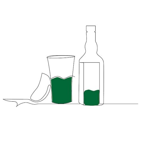 Premium Vector Wine Bottle And Glass Continuous One Line Art Drawing