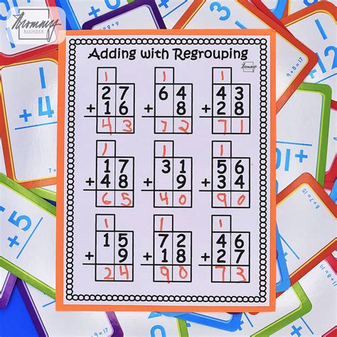 Addition With Regrouping Anchor Chart With 5 Addition Practice Sheets Addition Anchor Chart