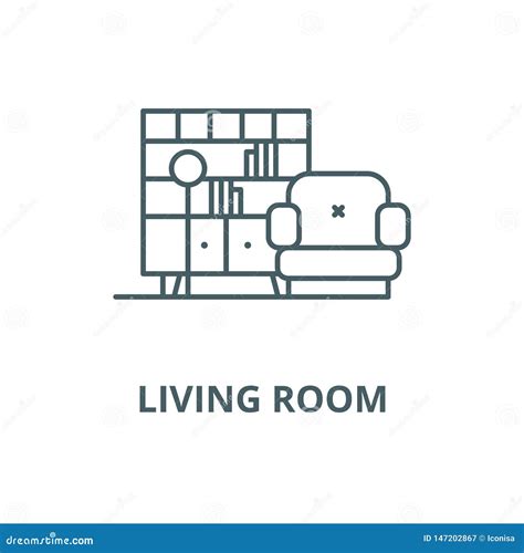 Living Room Vector Line Icon Linear Concept Outline Sign Symbol Stock Vector Illustration