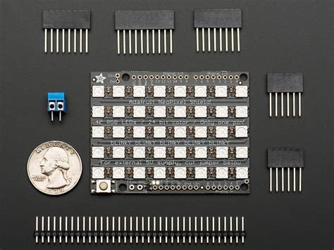 Adafruit Neopixel Shield For Arduino 40 Rgb Led Pixel Matrix The Pi Hut