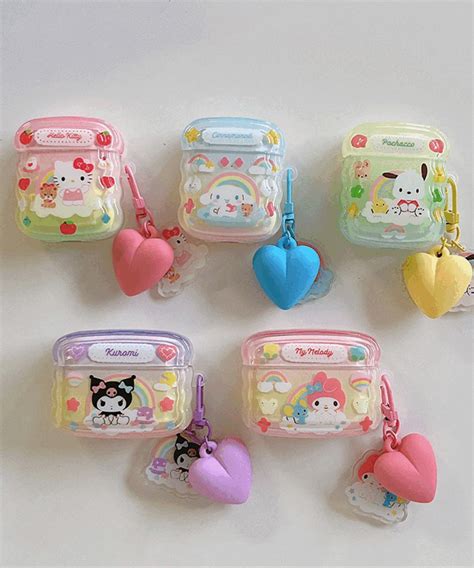 에어팟 산리오 포차코 키티 시나모롤 폼폼푸린 마이멜로디 키링 실리콘 특이한 유니크 키치 하이틴 귀여운 심플 커플 우정 이어폰 애플 케이스 에어팟케이스 1세대 2세대 프로 3