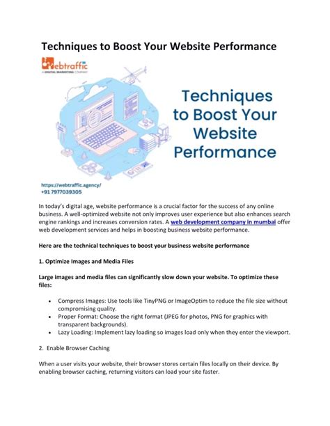 PPT Techniques To Boost Your Website Performance PowerPoint