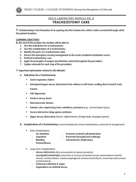 Tracheostomy Care Pdf Clinical Medicine Medical Specialties