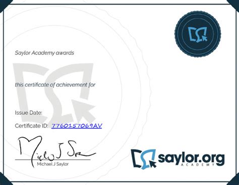 Saylor Certificate Pdf