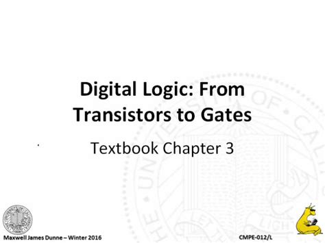PDF CMPE Lecture Digital Logic Transistors And Digital