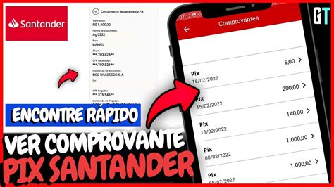Pix Santander Como Ver Comprovante De Pagamentos No Aplicativo Youtube