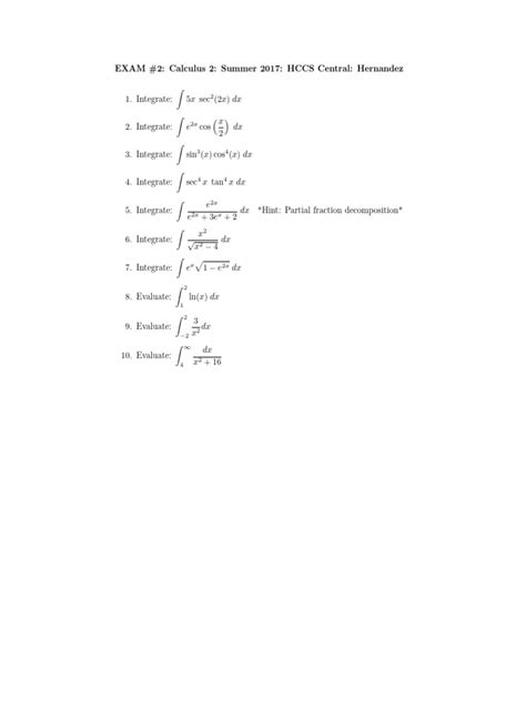 Cal 2 Exam 2 Summer 2017 Pdf