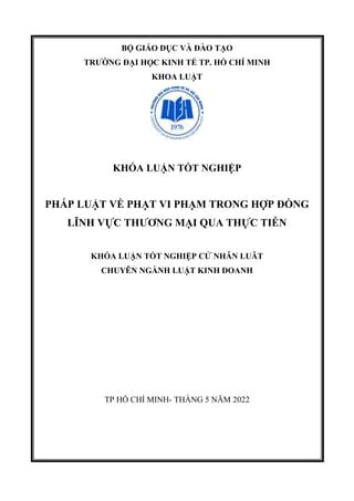 Khoá Luận Pháp Luật Về Phạt Vi Phạm Trong Hợp Đồng Lĩnh Vực Thương Mại