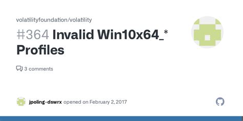 Invalid Win X Profiles Issue Volatilityfoundation