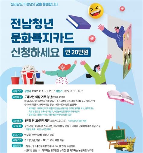 전남도 청년 문화복지카드 지원 대상 확대｜스포츠동아