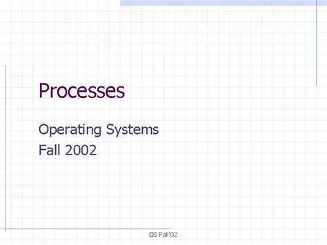 Processes Operating Systems Fall 2002 OS Fall 02