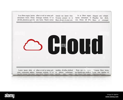 Cloud Computing Concept Newspaper With Cloud And Cloud Stock Photo Alamy