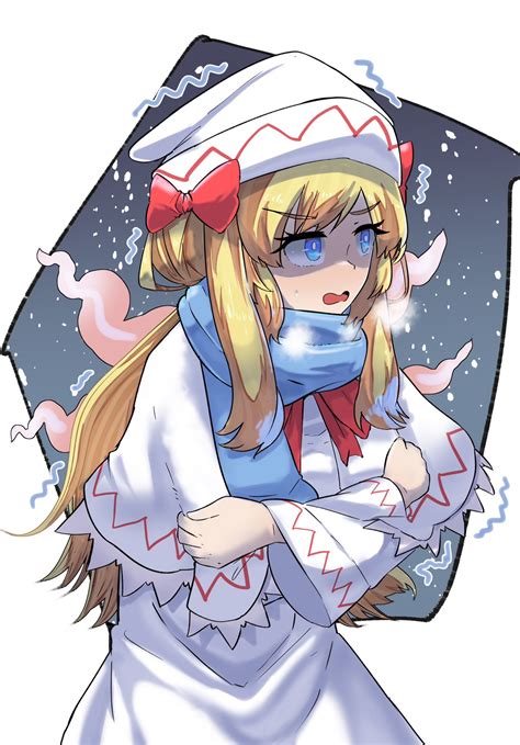 Safebooru 1girl Blonde Hair Blue Eyes Blue Scarf Bow Capelet Cold