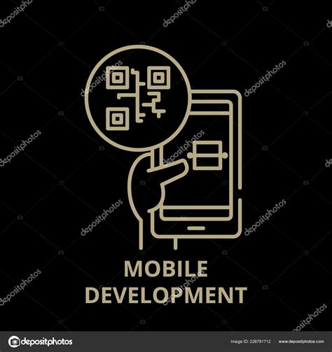 Mobile Development Line Icon Concept Mobile Development Vector Linear