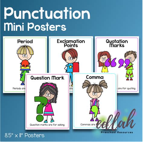 Punctuation Primary Mini Posters Preschool Resources Punctuation