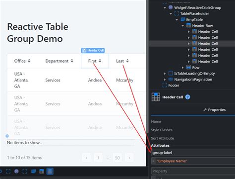 Reactive Table Group Overview O11 Outsystems