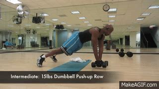 Intense Workout Dumbbell Push Up Row By Mr Go In On Make A GIF
