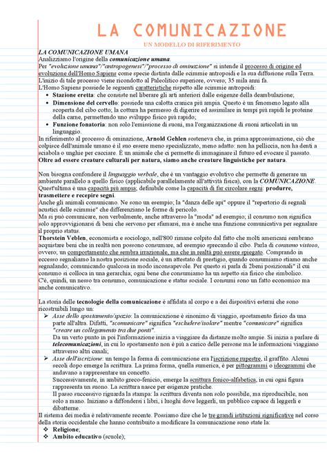 Sociologia Dei Processi Culturali E Comunicativi Appunti Di