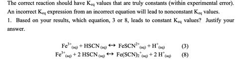 Solved Questions In Calculating Keq Above We Assumed That