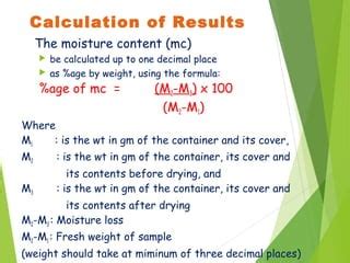Determination Of Seed Moisture Content PPT