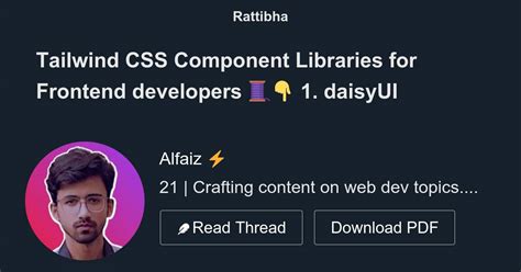 tailwind css component libraries for frontend developers 🧵👇 thread