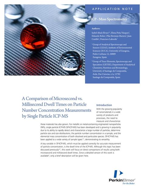A Comparison Of Microsecond Vs Millisecond Dwell Times On Particle Number Concentration