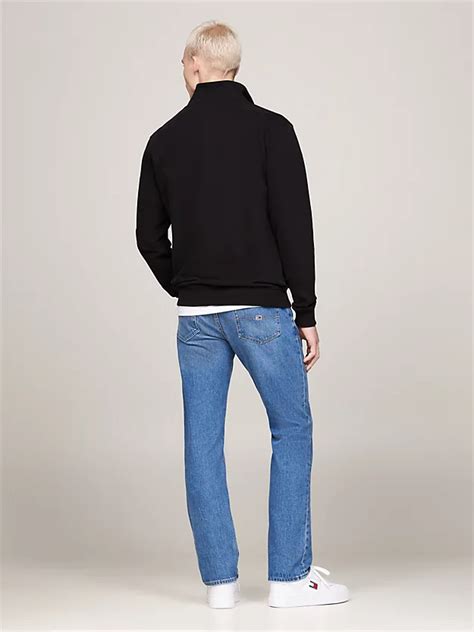 Sweatshirt Met Halve Rits En Logo Zwart Tommy Hilfiger