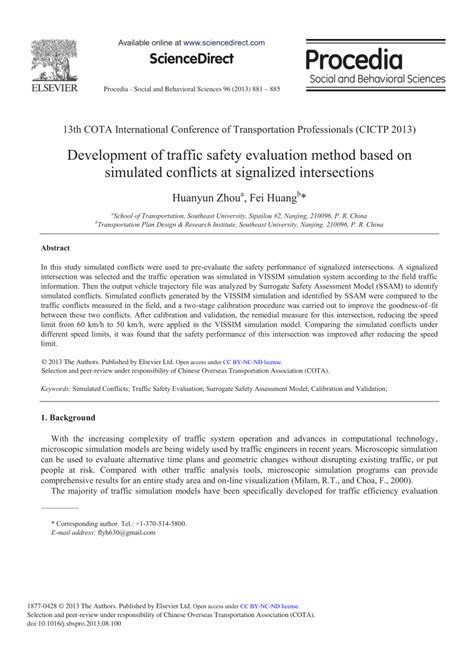 Pdf Development Of Traffic Safety Evaluation Method Based On