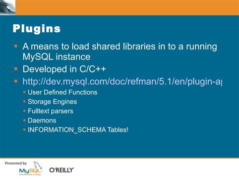 Developing Information Schema Plugins Ppt