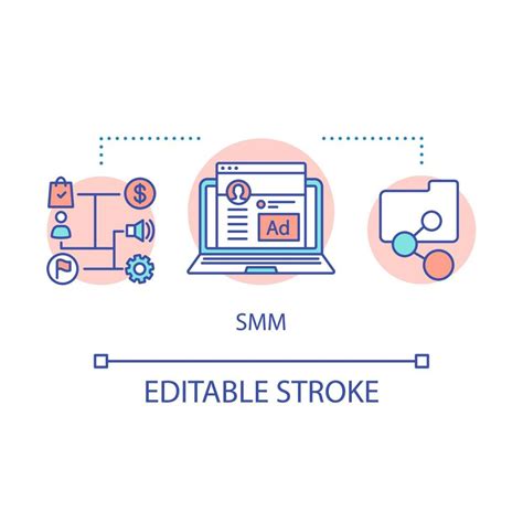 SMM Concept Icon Social Media Marketing Idea Thin Line Illustration Digital Marketing Tactic