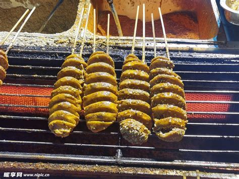 烤面筋摄影图 传统美食 餐饮美食 摄影图库 昵图网