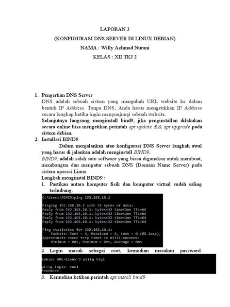 Laporan 3 Tugas Dns Server Pdf