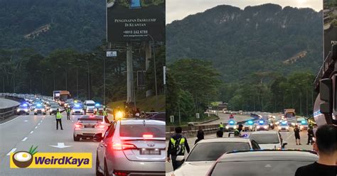 5 Police Cars Block All Lanes On Karak Highway To Catch Illegally