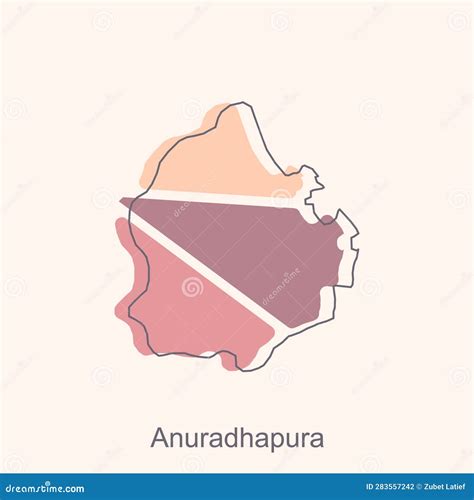 Vector File Map Of Anuradhapura Geometric Map Of Sri Lanka Region Vector Design Template