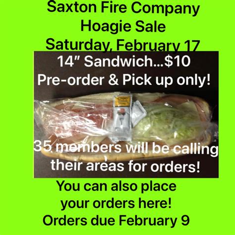Reminder Friday Is The Saxton Volunteer Fire Company