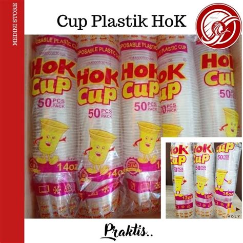 Jual Gelas Cup Plastik HOK 14oz 16oz Shopee Indonesia