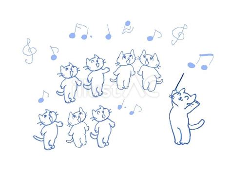 可愛い猫の楽しい合唱イラスト No 24367683無料イラストフリー素材ならイラストAC