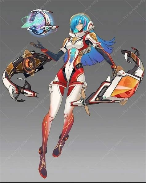 An Anime Character With Blue Hair And White Skin Holding A Large Object In Her Hand