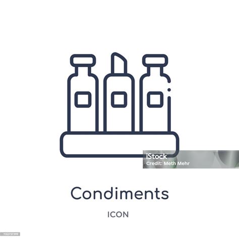 음식 개요 컬렉션에서 선형 조미료 아이콘입니다 얇은 라인 양념 아이콘 흰색 배경에 고립입니다 양념 유행 그림 아이콘에 대한 스톡 벡터 아트 및 기타 이미지 Istock