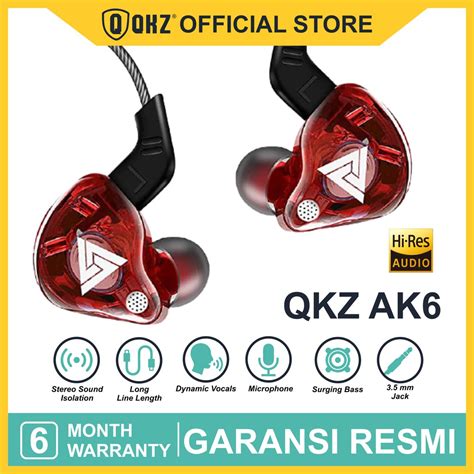 Jual Qkz Ak6 With Mic In Ear Earphone Copper Driver Hifi Sport