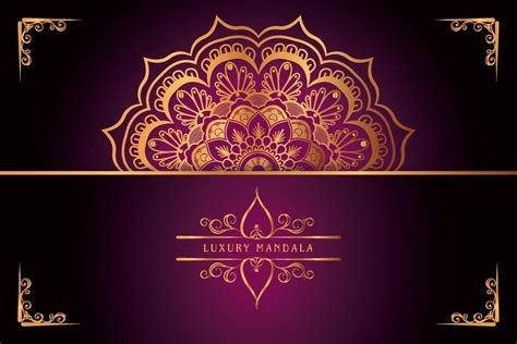 Golden Mandala Design With Gradients Background 43015421 Vector Art At