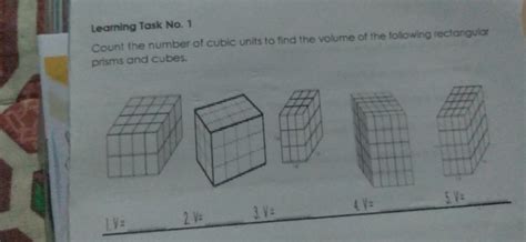 Solved Learning Task No 1 Count The Number Of Cubic Units To Find The