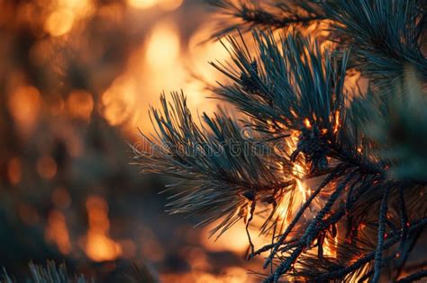 A Close Up Shot Of A Pine Tree Trunk With Sunlight Shining Through Ideal For Nature Or Outdoor
