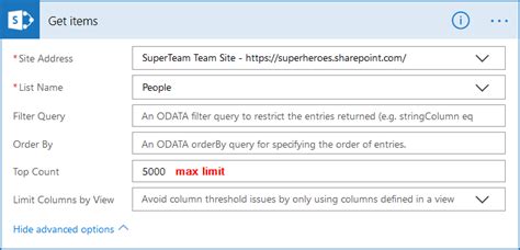 how to get more than 5000 items from sharepoint online in flow alex