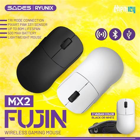 Jual Sades Ryunix Fujin Mx2 Mx 2 Triple Mode Wireless Gaming Mouse