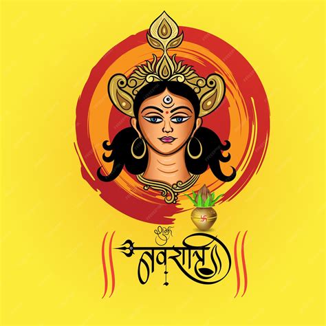 Premium Vector Shubh Navratri Banner Design With Hindi Calligraphy